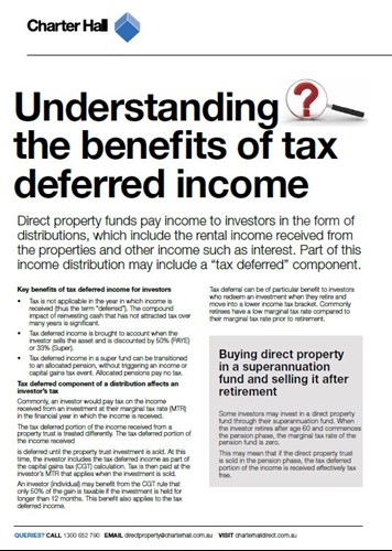 Understanding the benefits of tax deferred income